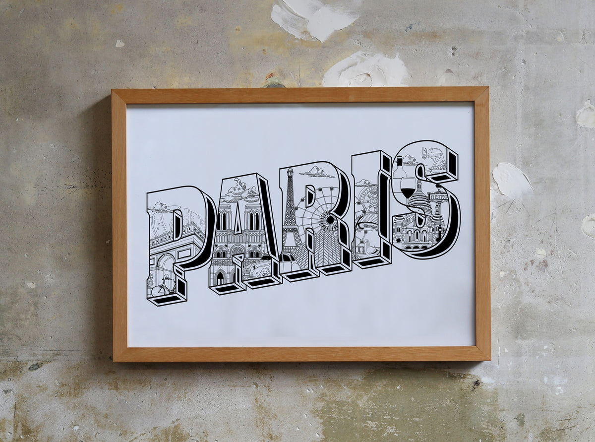 Paris City Typographic – The London Gift Shop