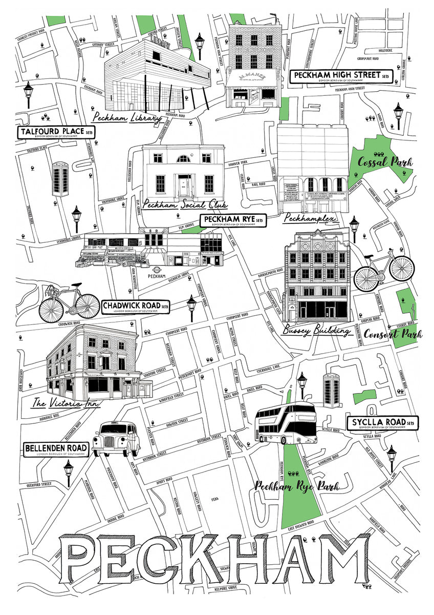 Peckham Map – The London Gift Shop