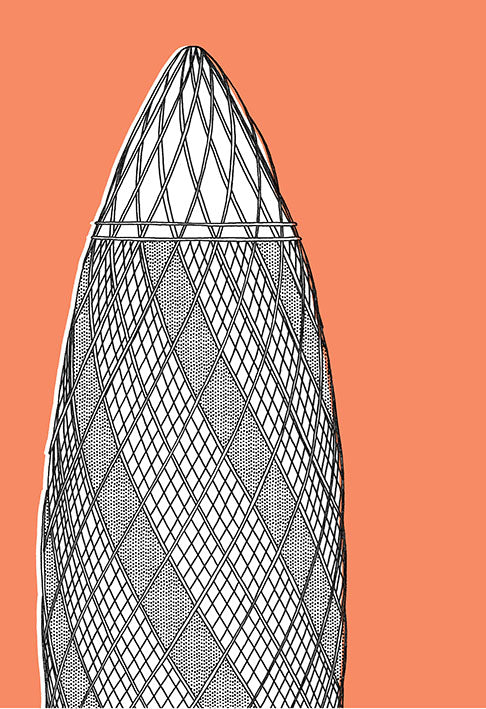 The Gherkin Screen Print – The London Gift Shop