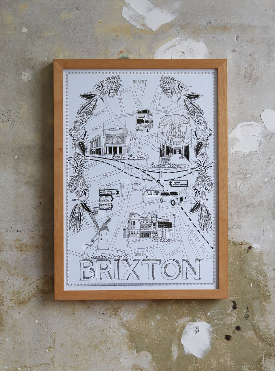 Brixton Map illustration – The London Gift Shop