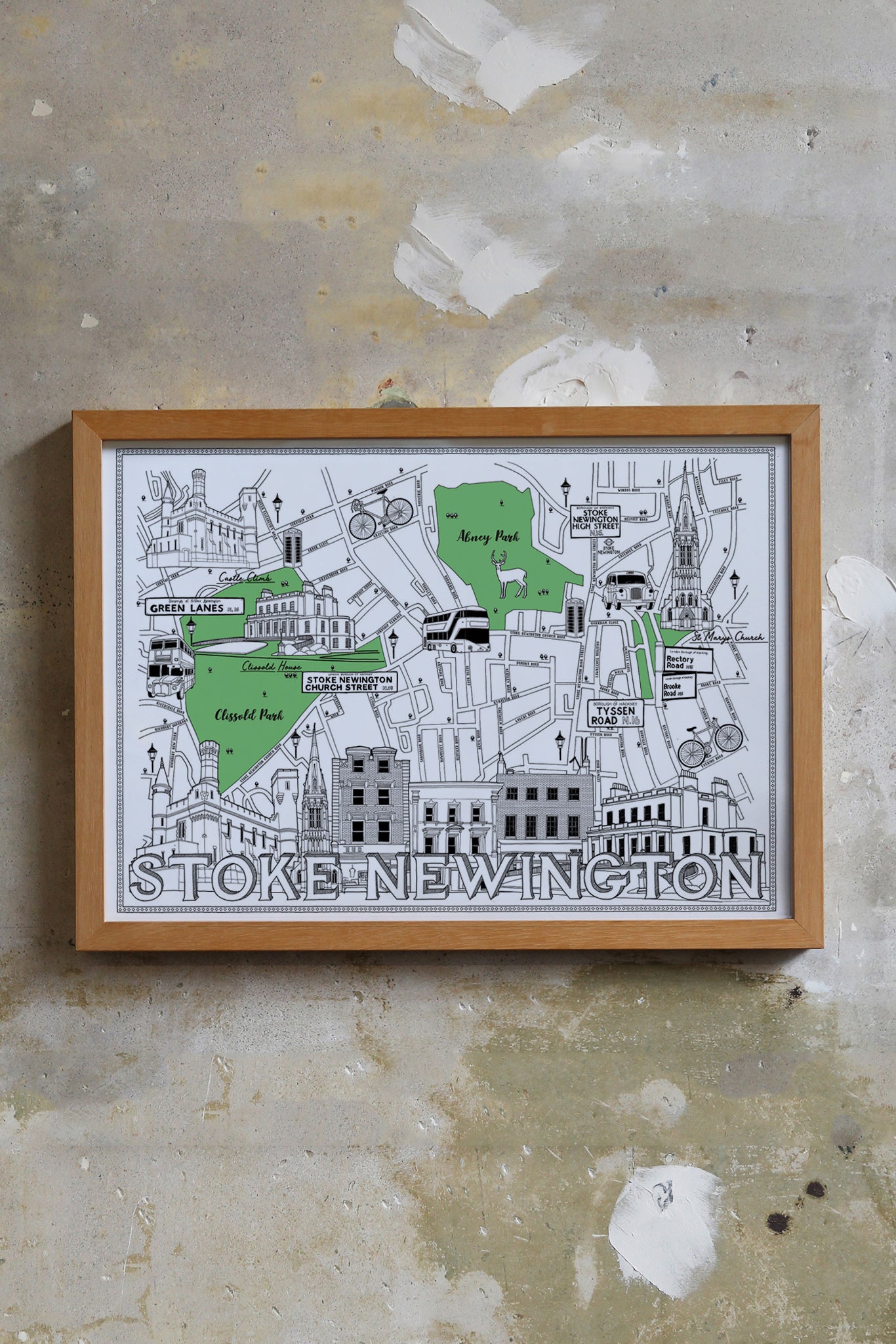 Stoke Newington Map – The London Gift Shop